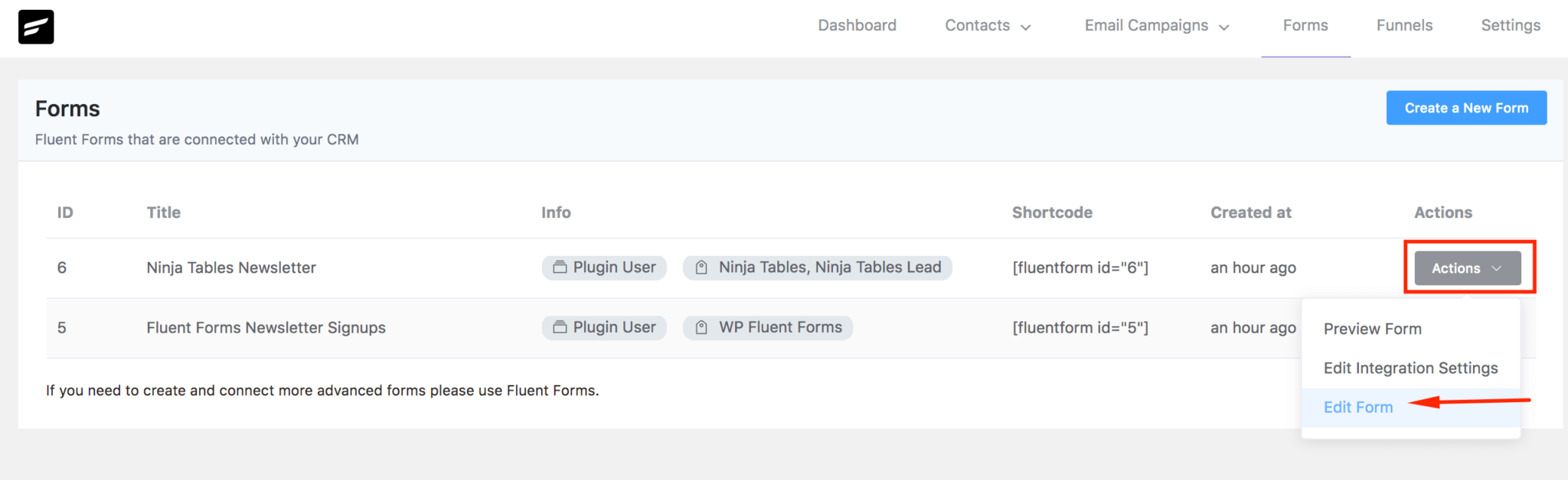 Fluent Forms Advanced Configuration Fluentcrm