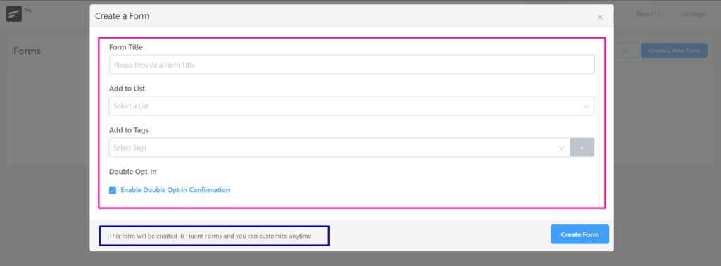Opt-in Forms (Fluent Forms) Basic Configuration - FluentCRM