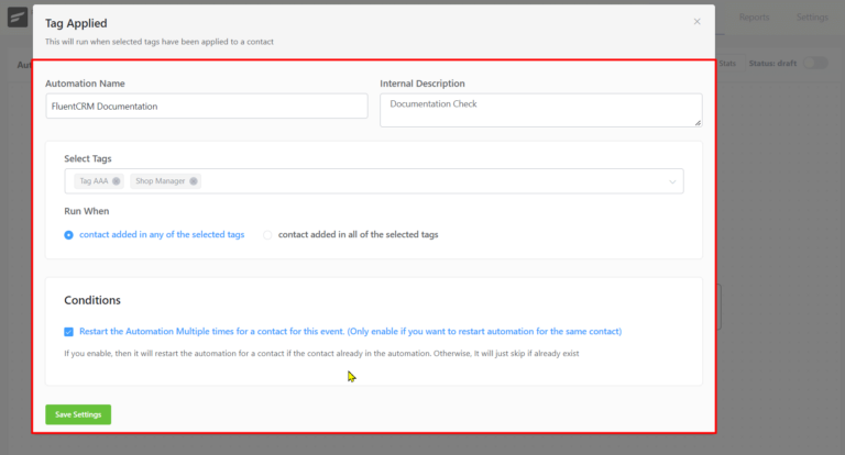 Primary Automation Triggers Fluentcrm