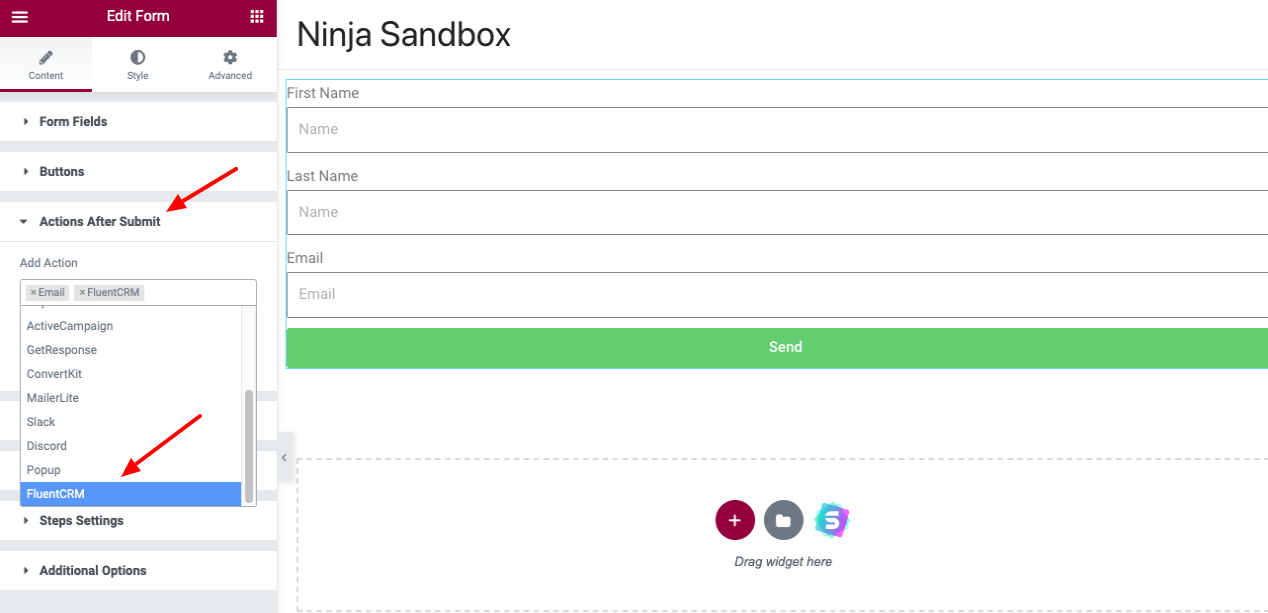 Elementor Integration With Fluentcrm Fluentcrm