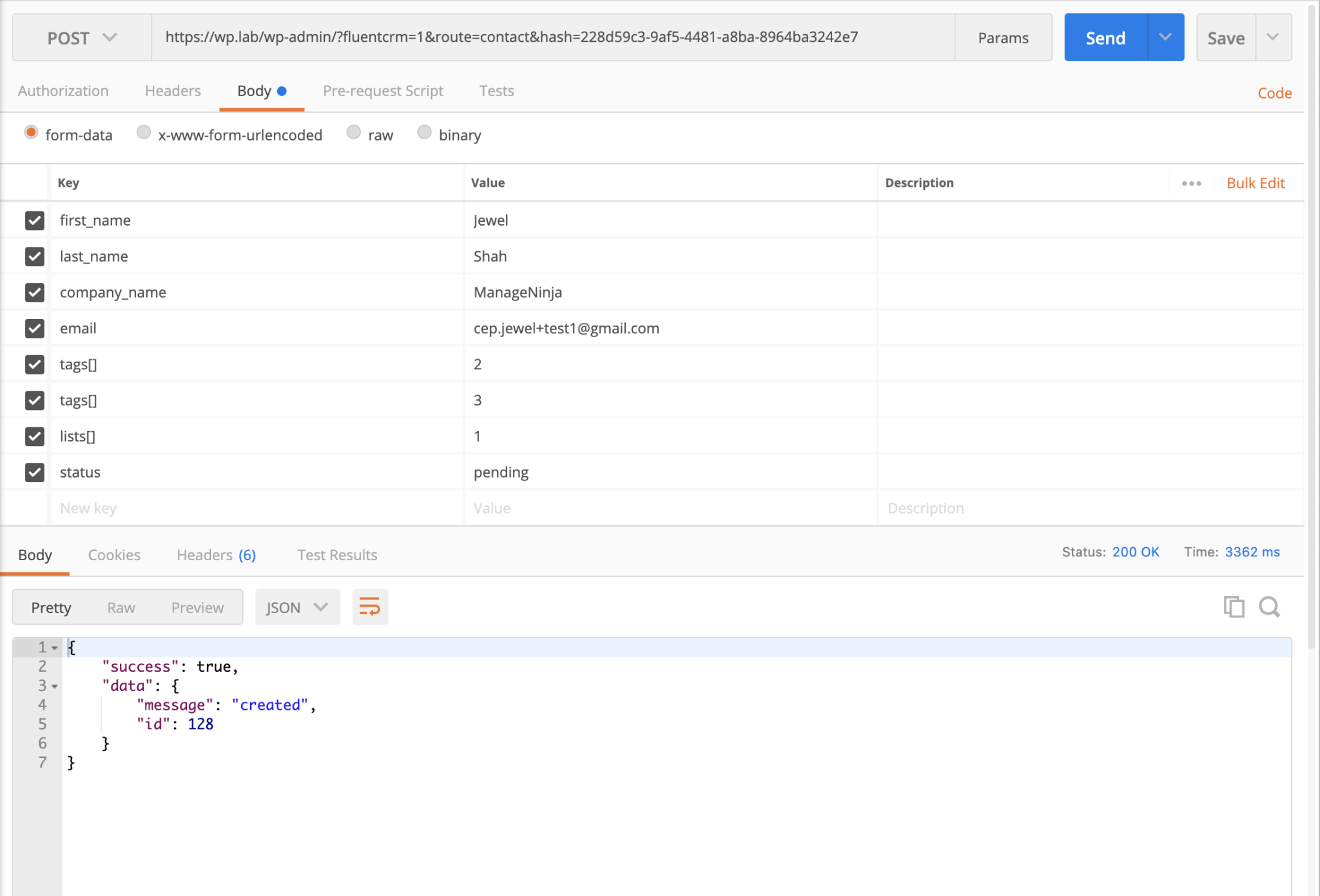 Webhook Integration - FluentCRM