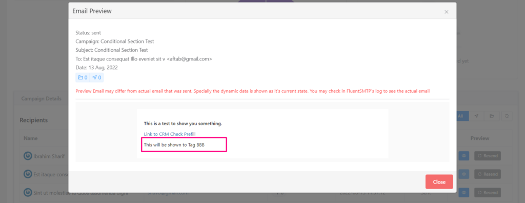 Conditional Sections in Email Editor - FluentCRM