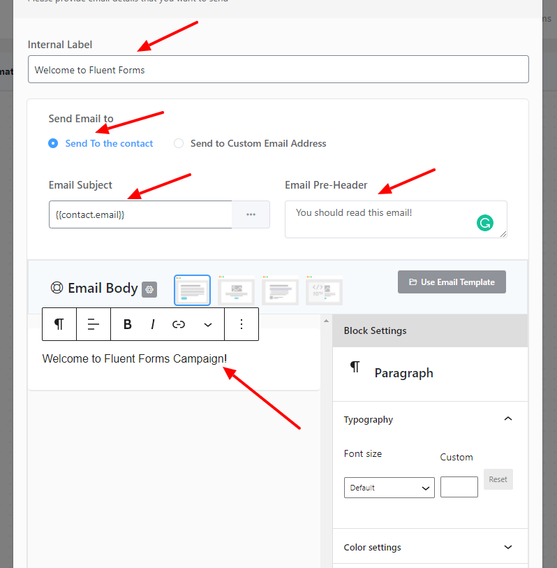 WP Fluent Forms integration with FluentCRM - FluentCRM