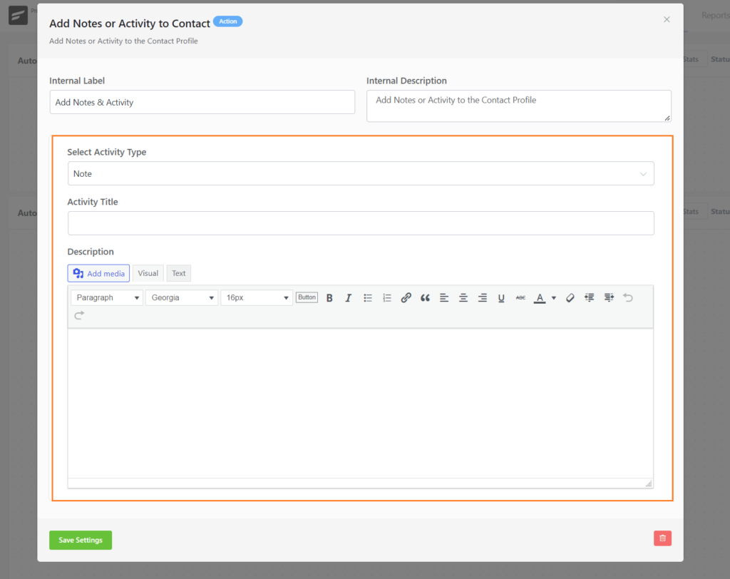 Primary Actions - FluentCRM