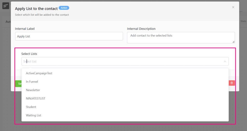 Primary Actions - FluentCRM