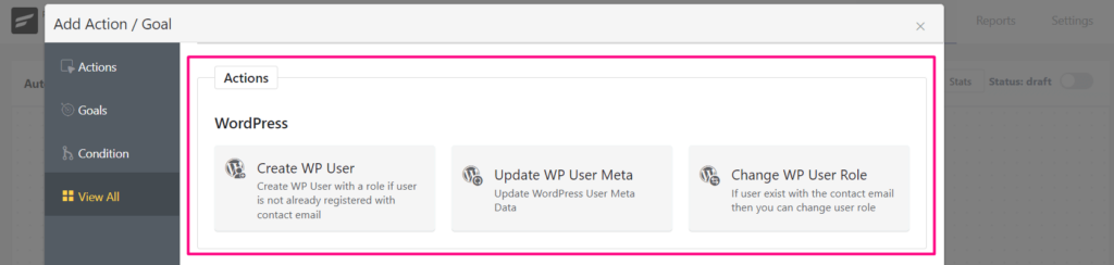 WordPress Actions - FluentCRM