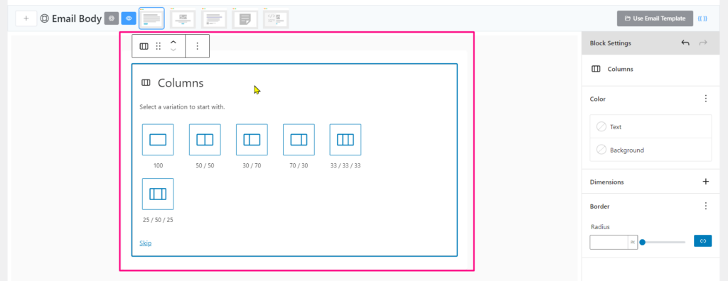 Content Blocks in Email Editor - FluentCRM