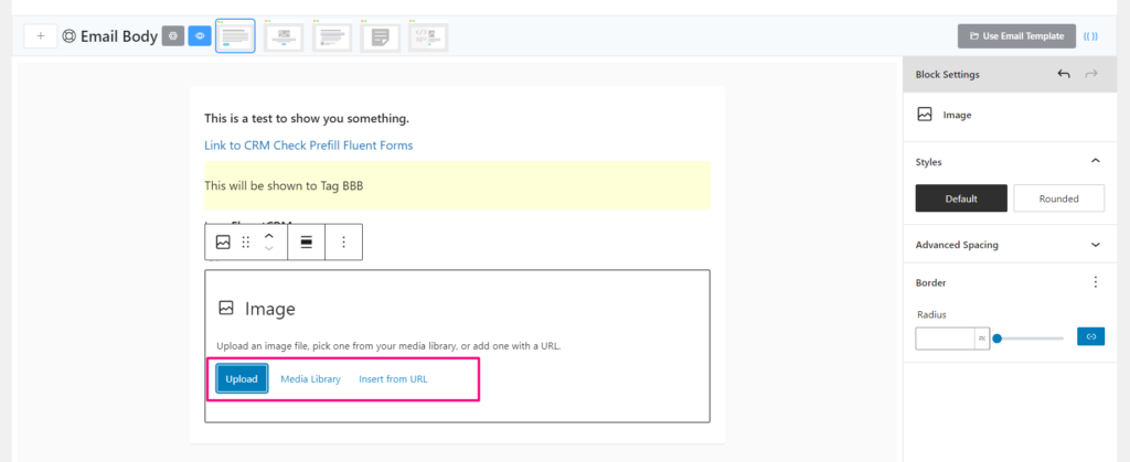 Content Blocks in Email Editor - FluentCRM