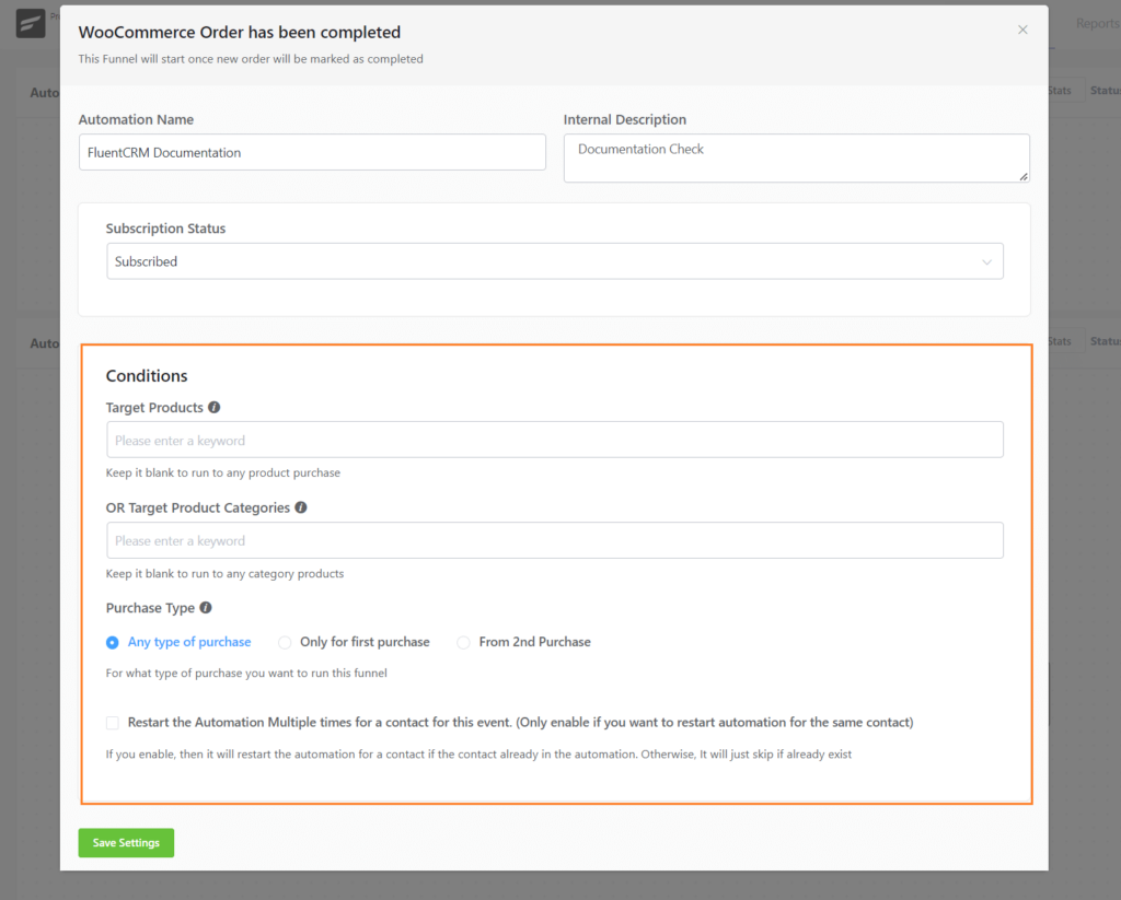 Ecommerce Triggers - FluentCRM