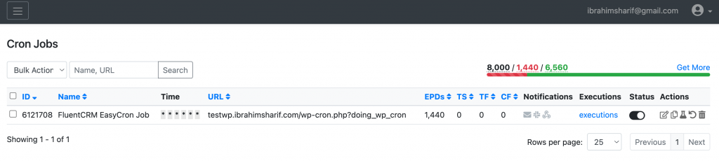 Cron Job: FluentCRM Cron with EasyCron - FluentCRM