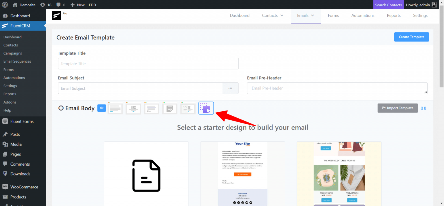 FluentCRM Visual Builder - FluentCRM