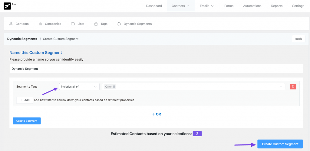 General & Dynamic Segments - FluentCRM